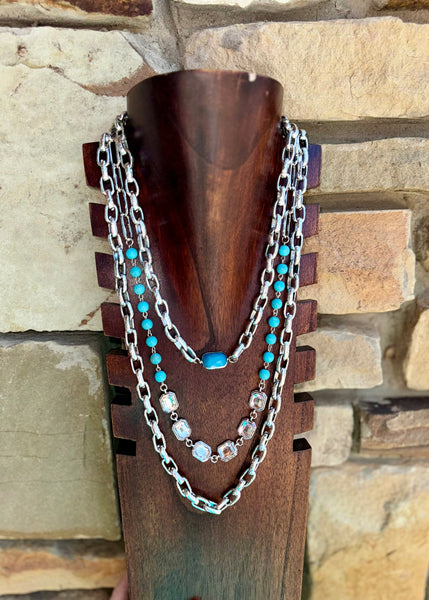 3 strand chain necklace – Railway Hippie